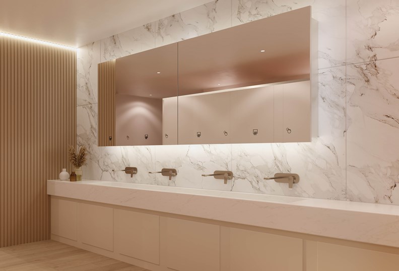 Solid Surface washtroughs | Venesta Washrooms