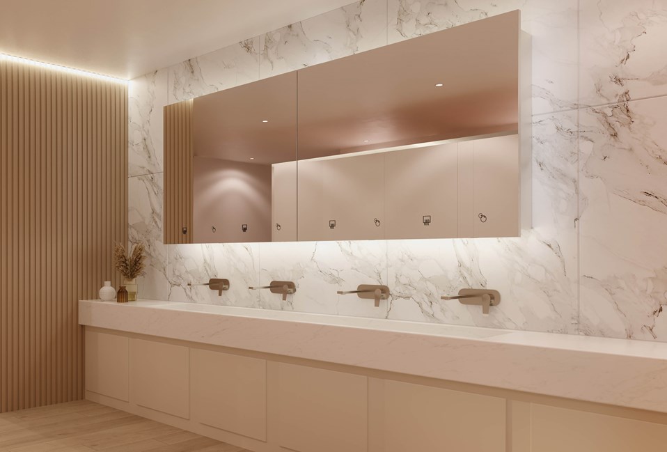 Solid Surface washtroughs | Venesta Washrooms