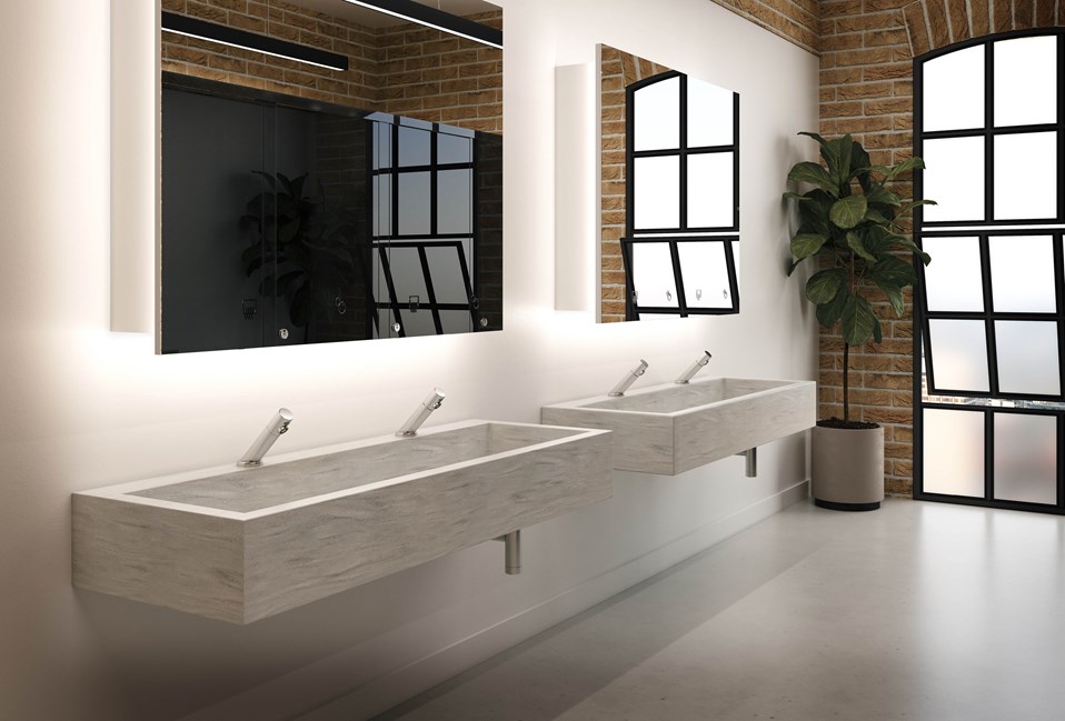 Solid Surface washtroughs | Venesta Washrooms