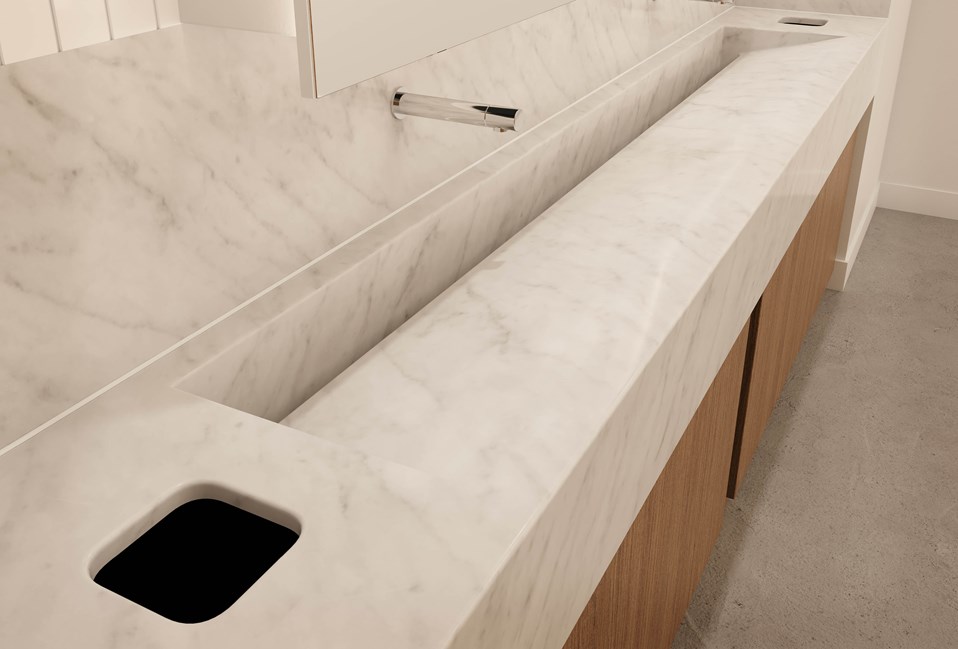 Solid Surface washtroughs | Venesta Washrooms